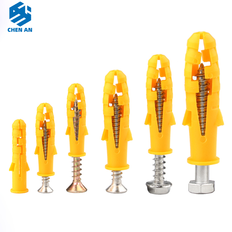 M6/M8/M10 Nylon Yellow Croaker Wall Plug With Screw 30mm 40mm 50mm 60mm ...