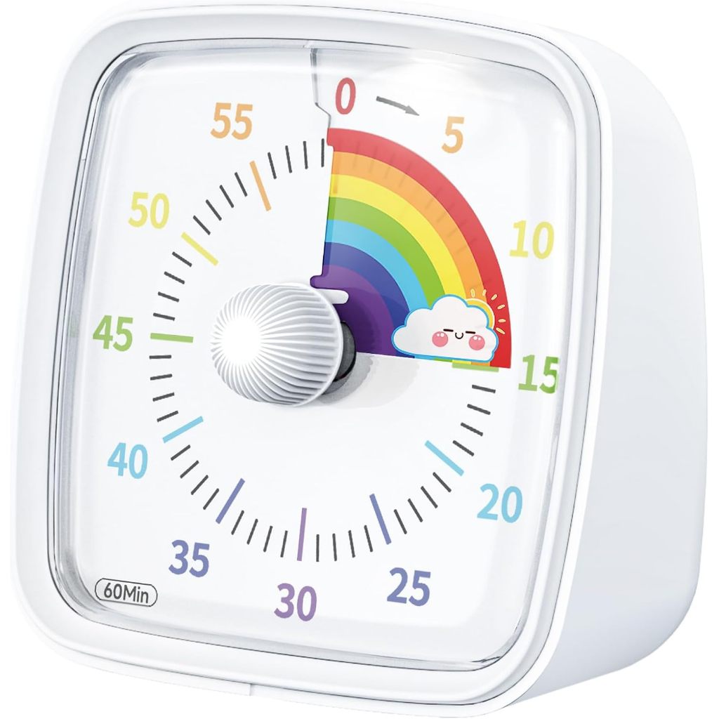 Visual Timer with Night Light, 60-Minute Countdown Timer for Kids and Adults, Silent Classroom ...