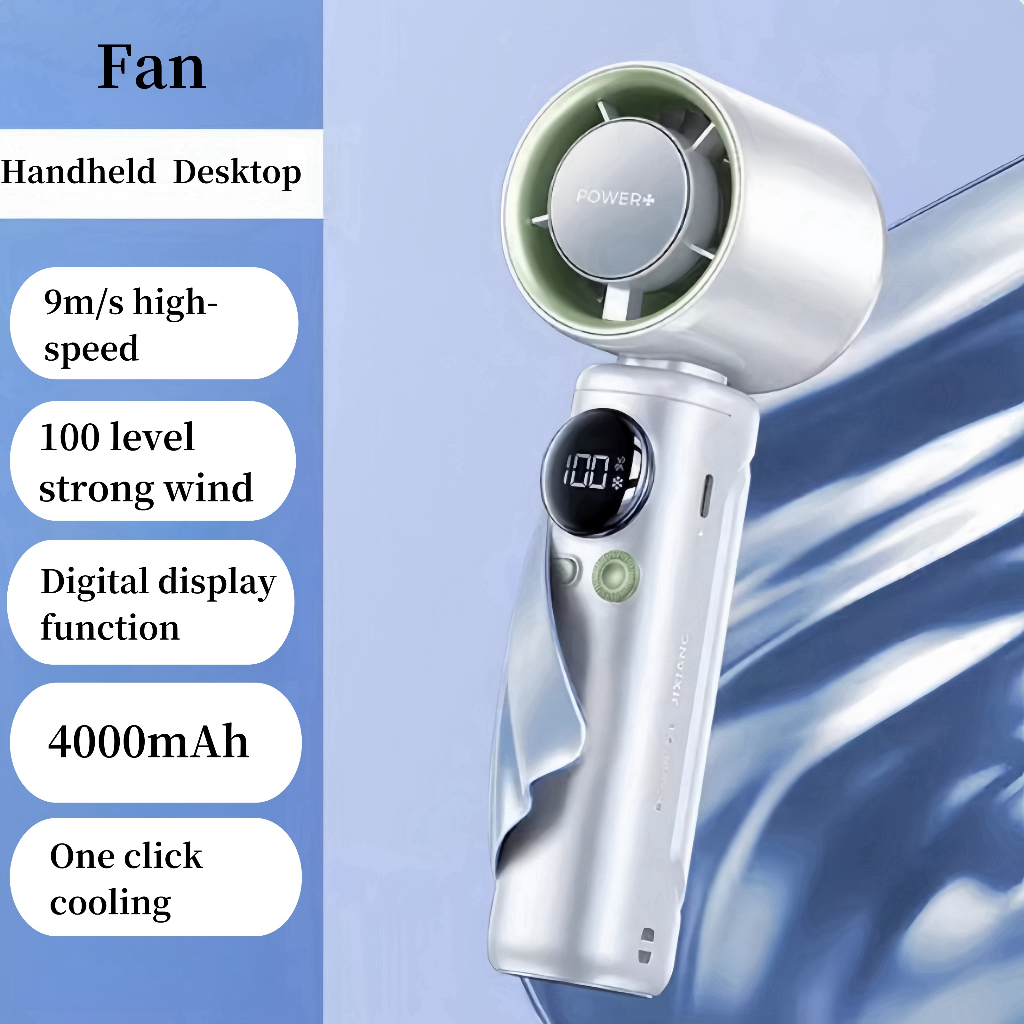 Handheld Fan Turbo Fan Rechargeable Portable 4000MAH Hand Mini Fan ...