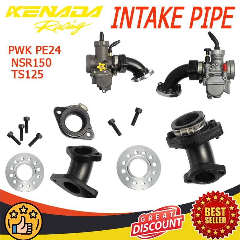 UNIVERSAL RACING INTAKE PIPE WITH RUBBER TENGKUK RACING PWK PE24 26 28 NSR NSR150 KR150 LC135 ...