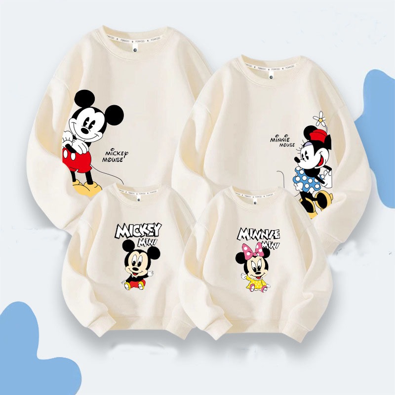 Mickey Minnie Family Matching Outfit Long SLeeve Hoodies Couple Set ...