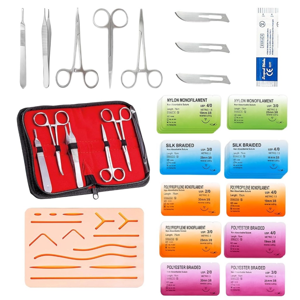 Suture Practice Kit for Medical Students - Suture Kit (30 Pieces) Suturing Kit with Durable ...
