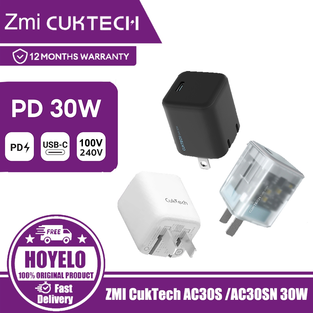ZMI CukTech AC30S /AC30SN 30W Gallium nitride Charger Type-C | Shopee Malaysia