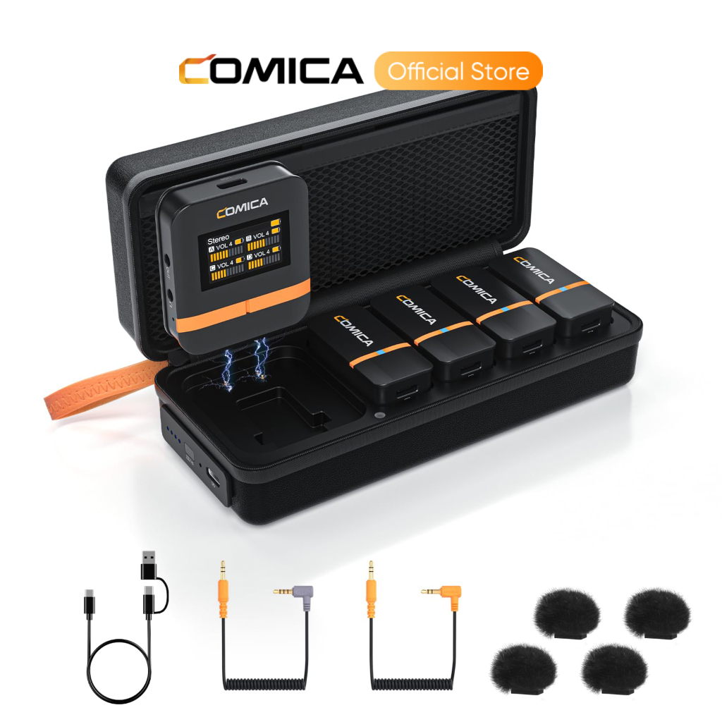 COMICA Vimo Q 48khz 24 Bit One-Trigger-Four Wireless Microphone With AI ...