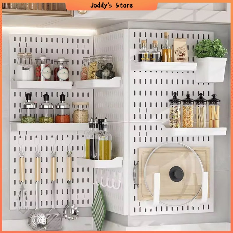 Pegboard Rack Wall Pegboard Wall Panels Organizer Kitchen Wall Rack ...