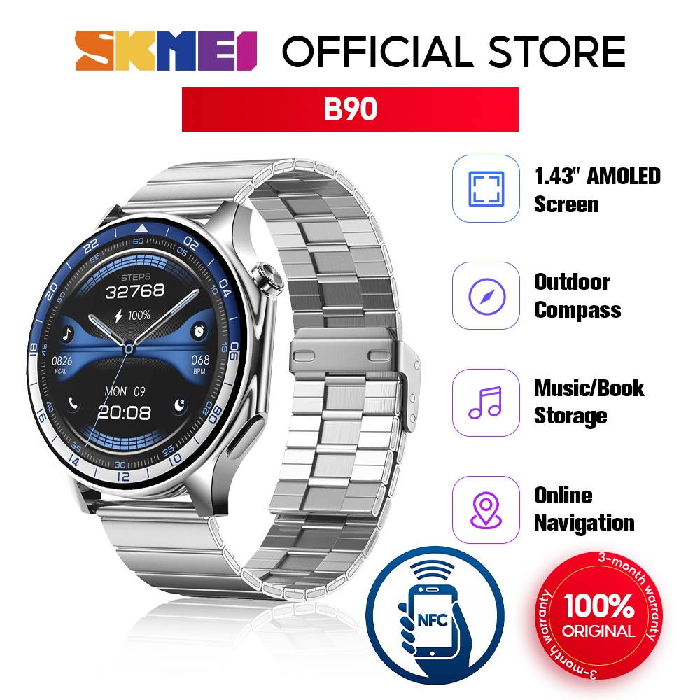 SKMEI NFC Smart Watch for Men Stainless Steel SmartWatch Waterproof ...