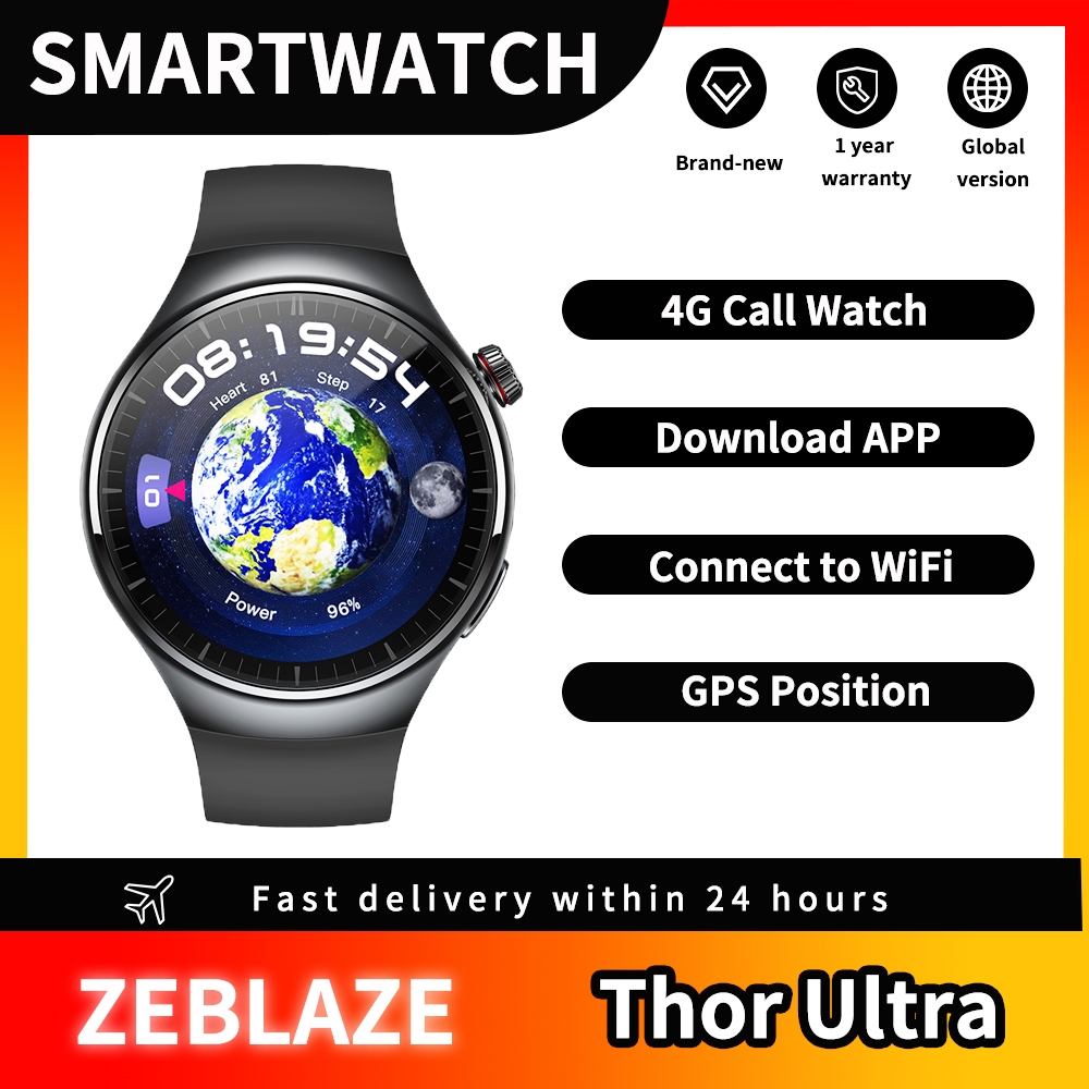 Zeblaze Thor Ultra Android Smart Watch AMOLED Screen 4G Network GPS 2 ...