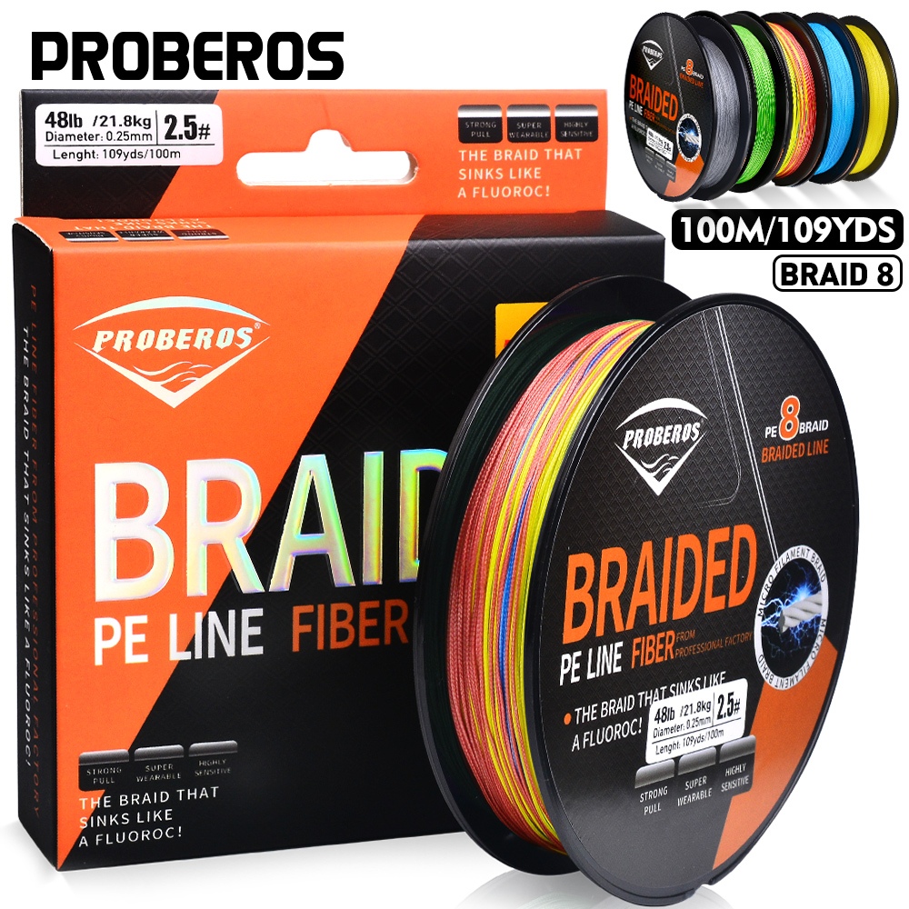 PROBEROS Super Strong 8 Strands Braided Fishing Line -100m/109YDS ...