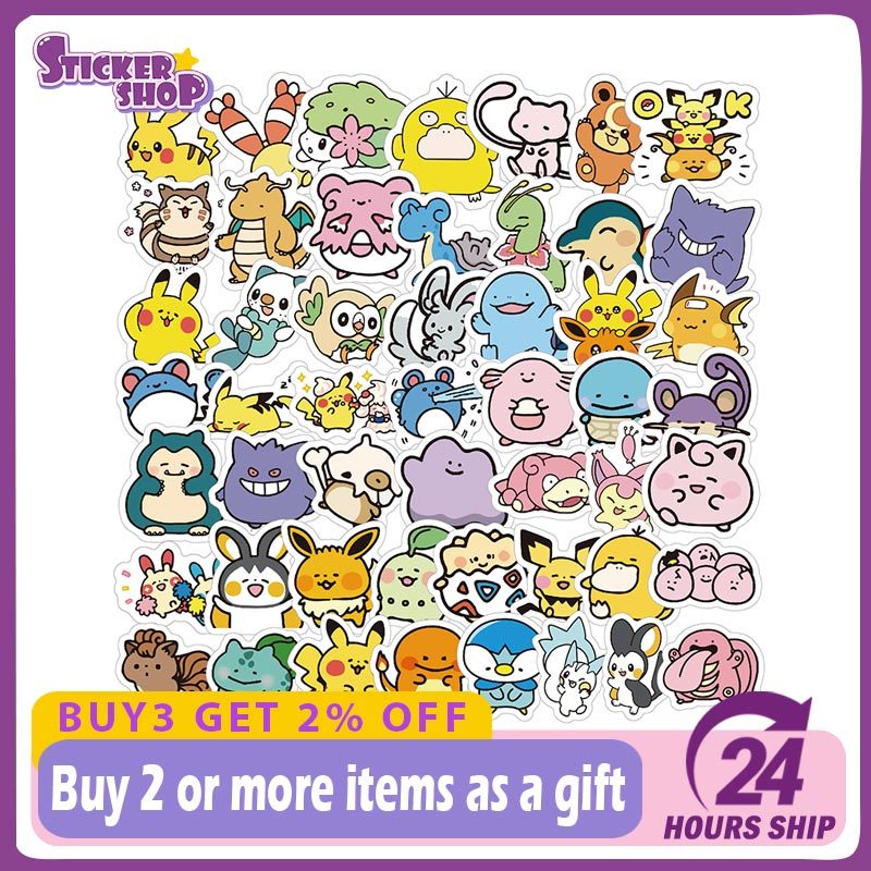 100PCS Anime Pokemon Cute Stickers Graffiti Decoration DIY Phone ...
