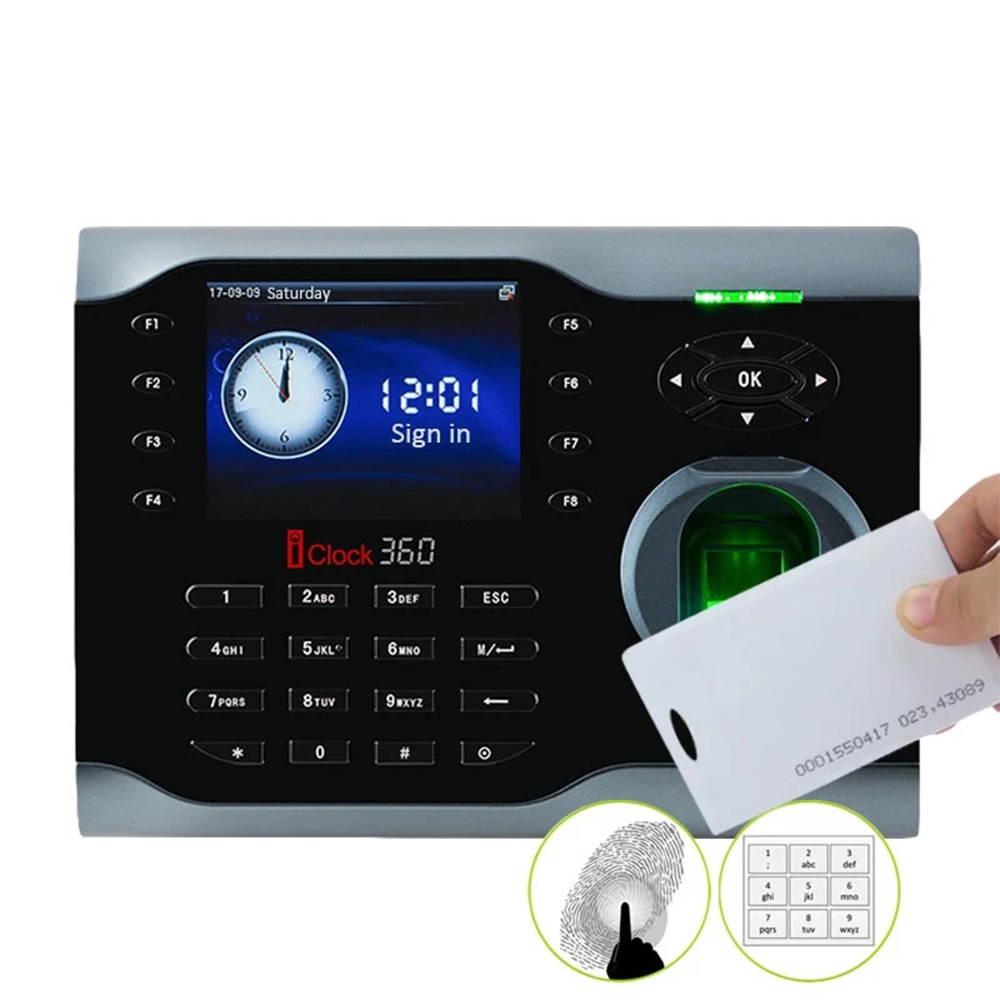 USB TCP/IP Iclock360 RFID Card Biometric Fingerprint Recognition Time ...