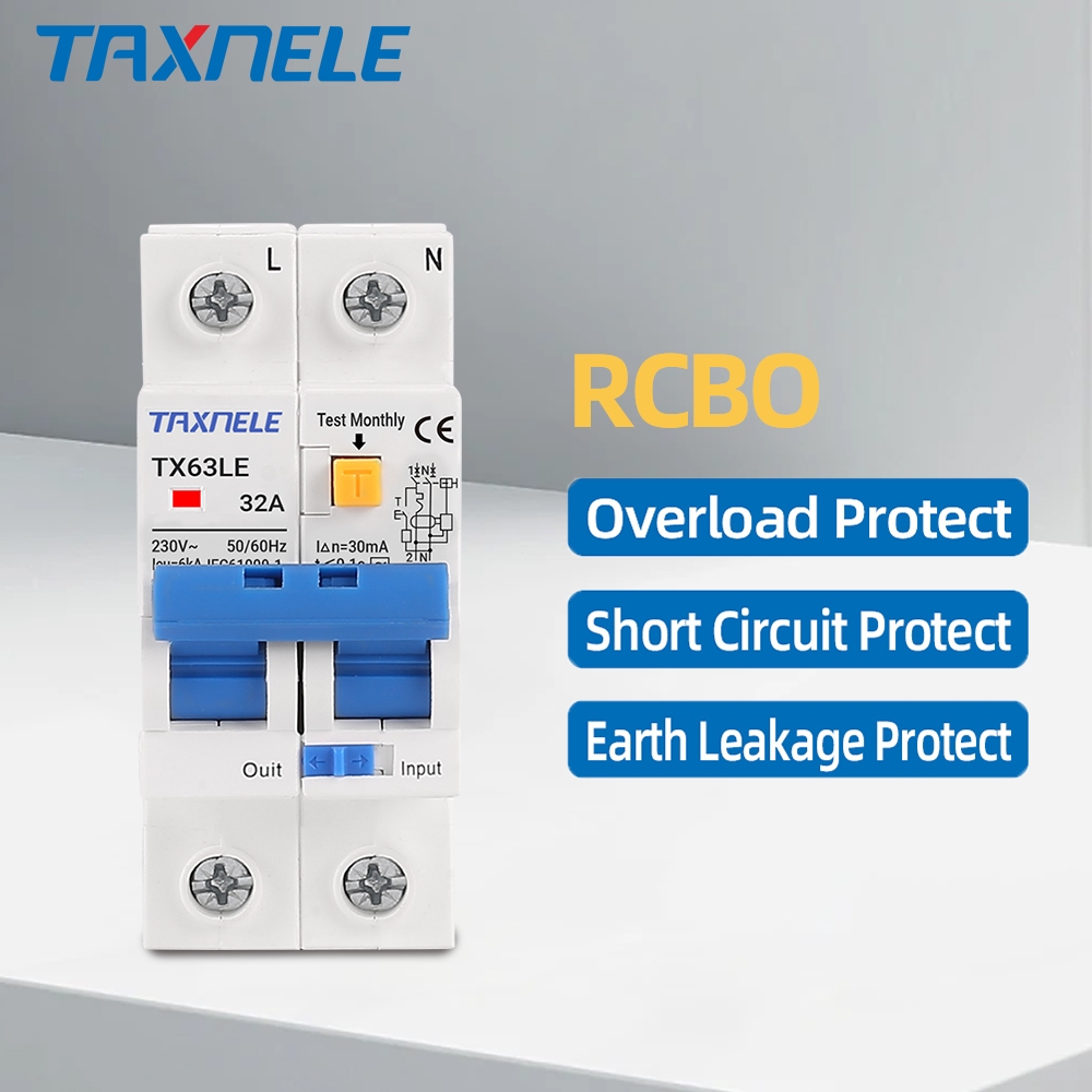 RCBO RCCB RCD 230V 2P Residual Current Circuit Breaker MCB Overload ...