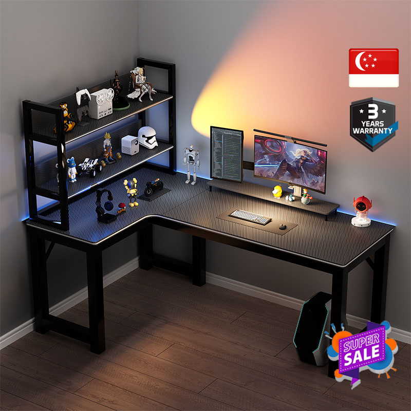 ]Corner Shape L SG [ Table Computer Table Organizer Gaming Table Carbon ...