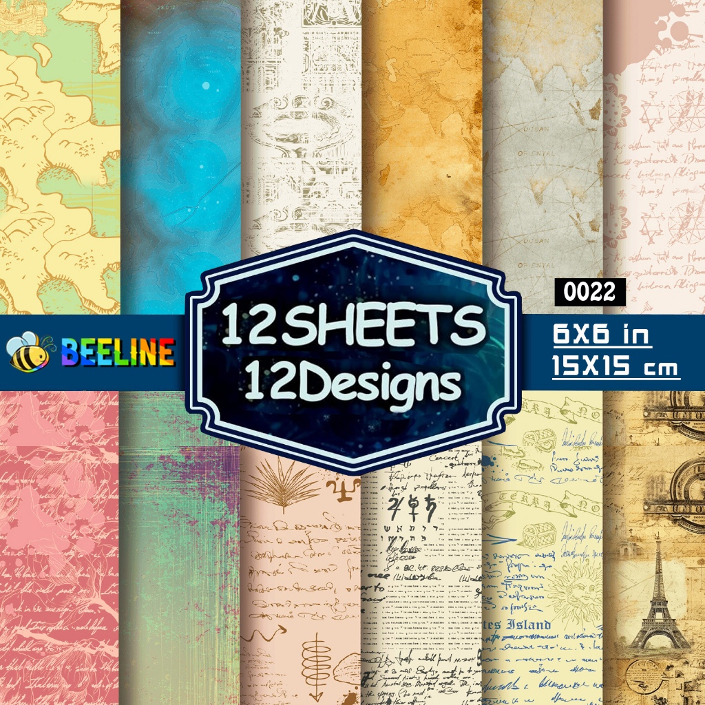 Beeline Map Letterhead Pattern Paper Retro Style Scrapbook DIY Manual ...