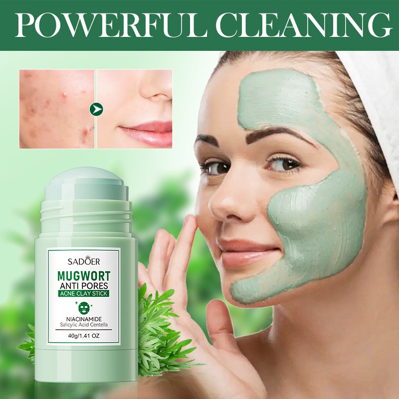 Mugwort Clay Stick Anti-Acne Clay Mask for Clean Pores and Blackheads ...