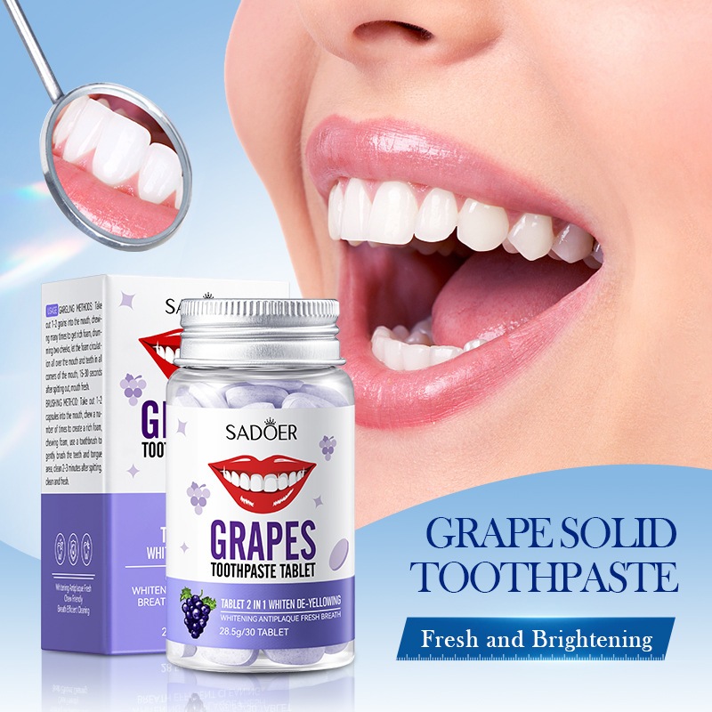 SADOER Fruit Series Whitening Toothpaste - Solid Toothpaste for Yellow ...