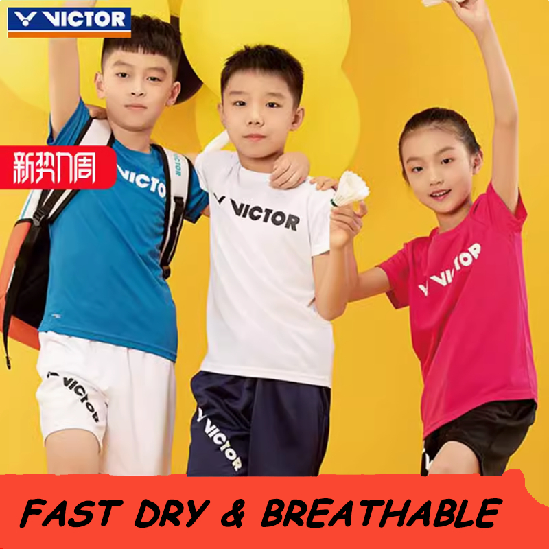 Victor sports top 2024 new badminton clothing children's quick-drying ...
