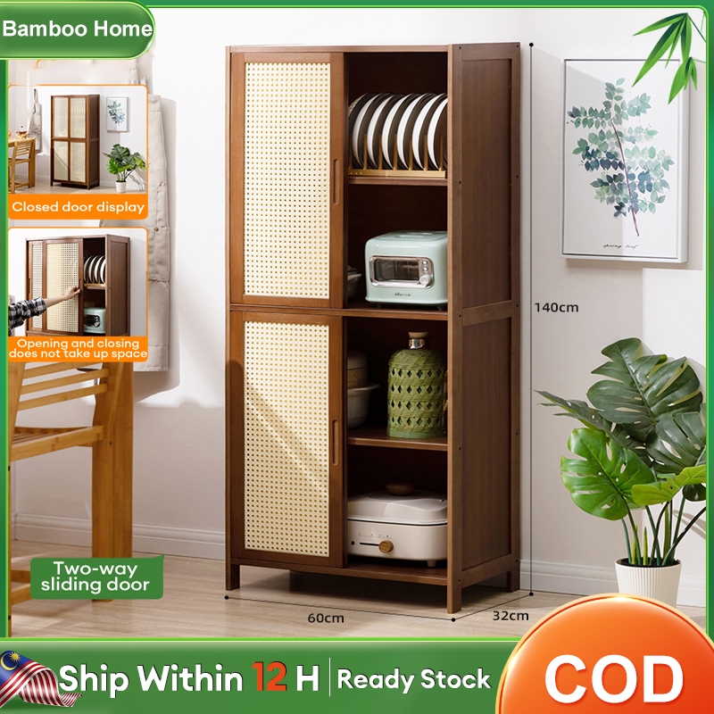 Bamboo Home Kitchen Tea Locker Multi-door Combination Multi-functional ...