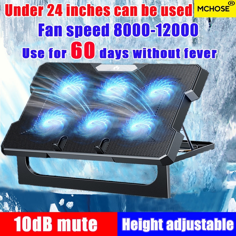 MCHOSE 【Fan speed 8000-12000】 24-hour shipping 6 fans laptop cooler ...