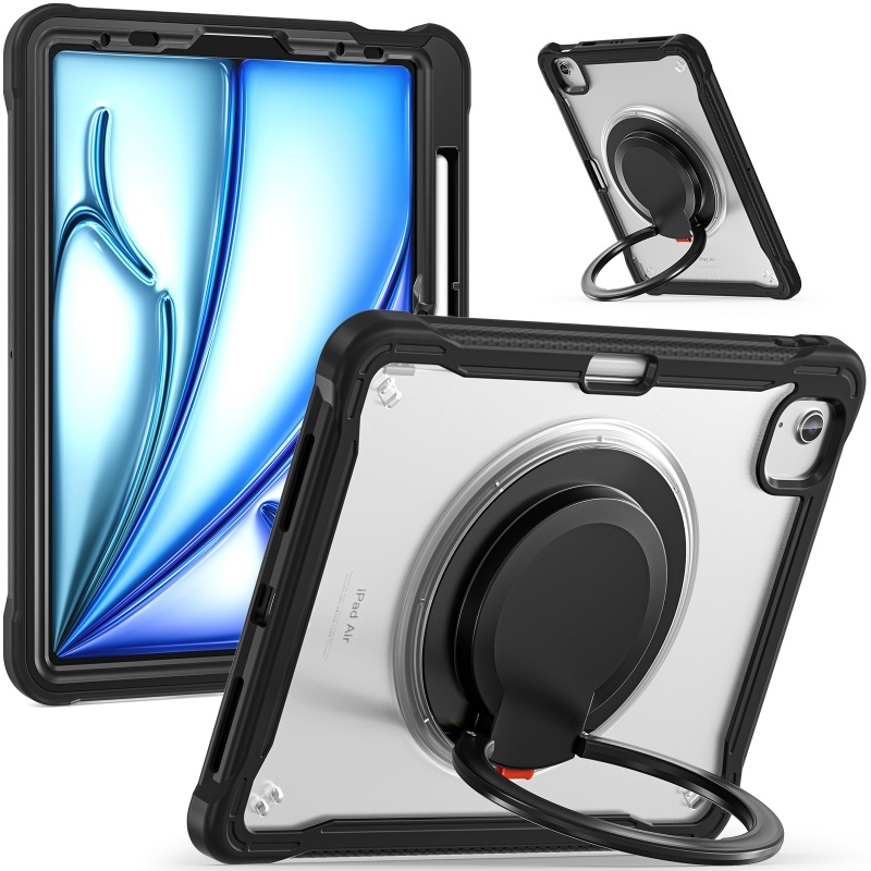 360° Rotate Soft Silicone Full Protection Ring Handle Stand Case for ...