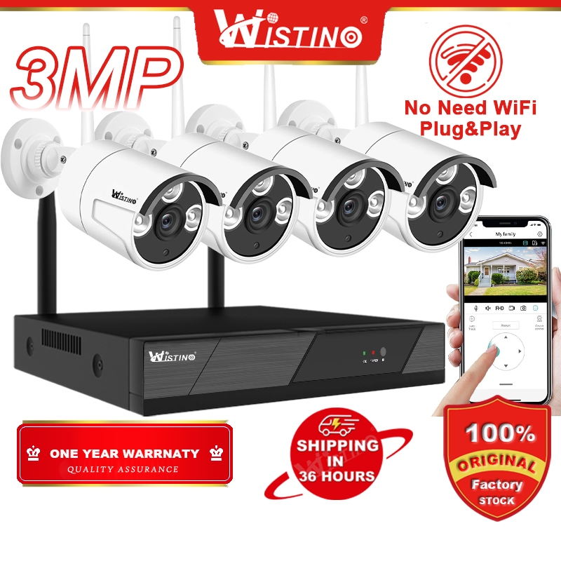 Wistino CCTV Camera Full Set 4CH Audio FHD 3MP Outdoor IP camera CCTV ...
