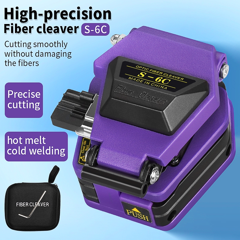 COMPTYCO Fiber Cleaver S-6C Mini Optical Fiber Cutter Cleaver Automatic ...