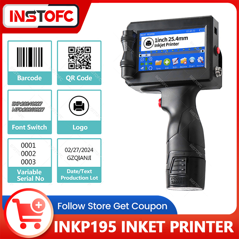 Handheld Inkjet Printer INKP195 1-inch 25.4mm Inkjet Printer Quick ...
