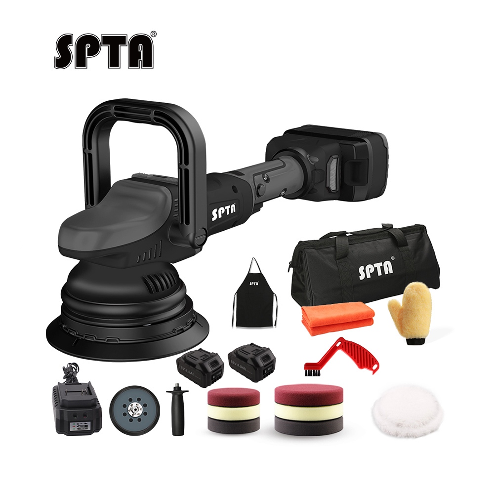SPTA Cordless Car Polisher Orbit Variable Speed Polishing Machine with ...