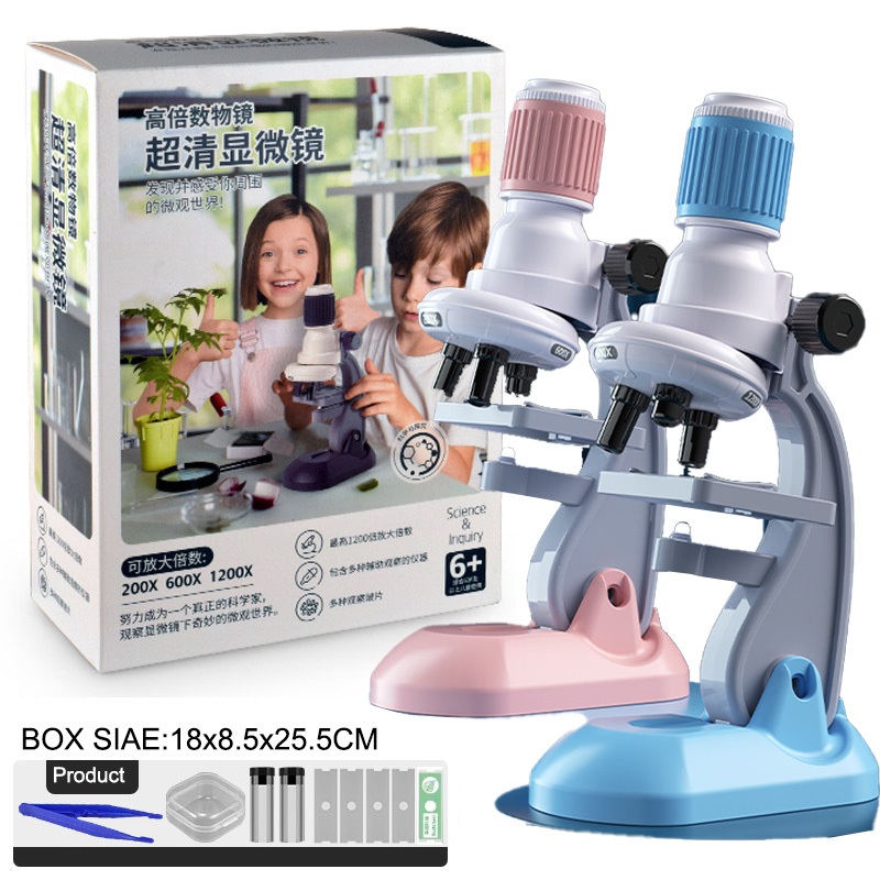 Children's Microscope Portable Handheld Biology Science laboratory Kit ...