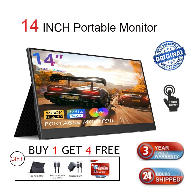 DITU 15.6"inch Ultra Slim Portable LED Monitor Full HD Screen gaming ...