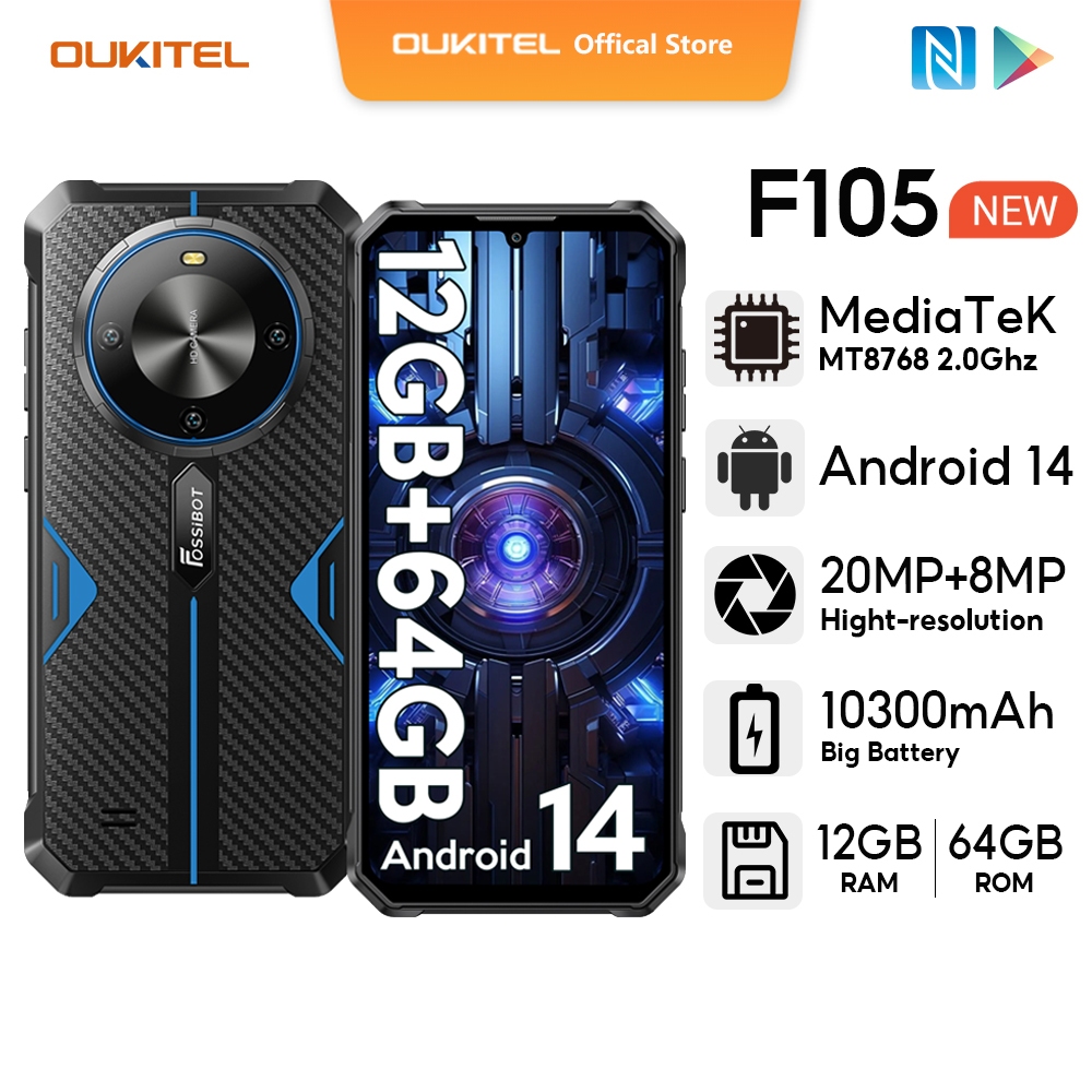 [LOCAL STOCK] OUKITEL Fossibot F105 Android 14 Mobiles 10300mAh 12GB ...
