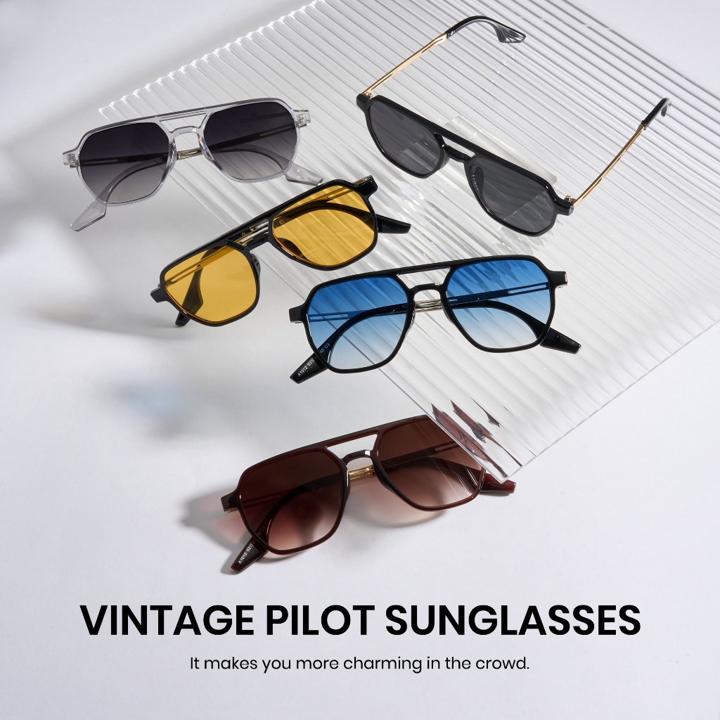 Cyxus Uv400 Gradient Sunglasses Non-polarized Pilot Retro Frame PC ...