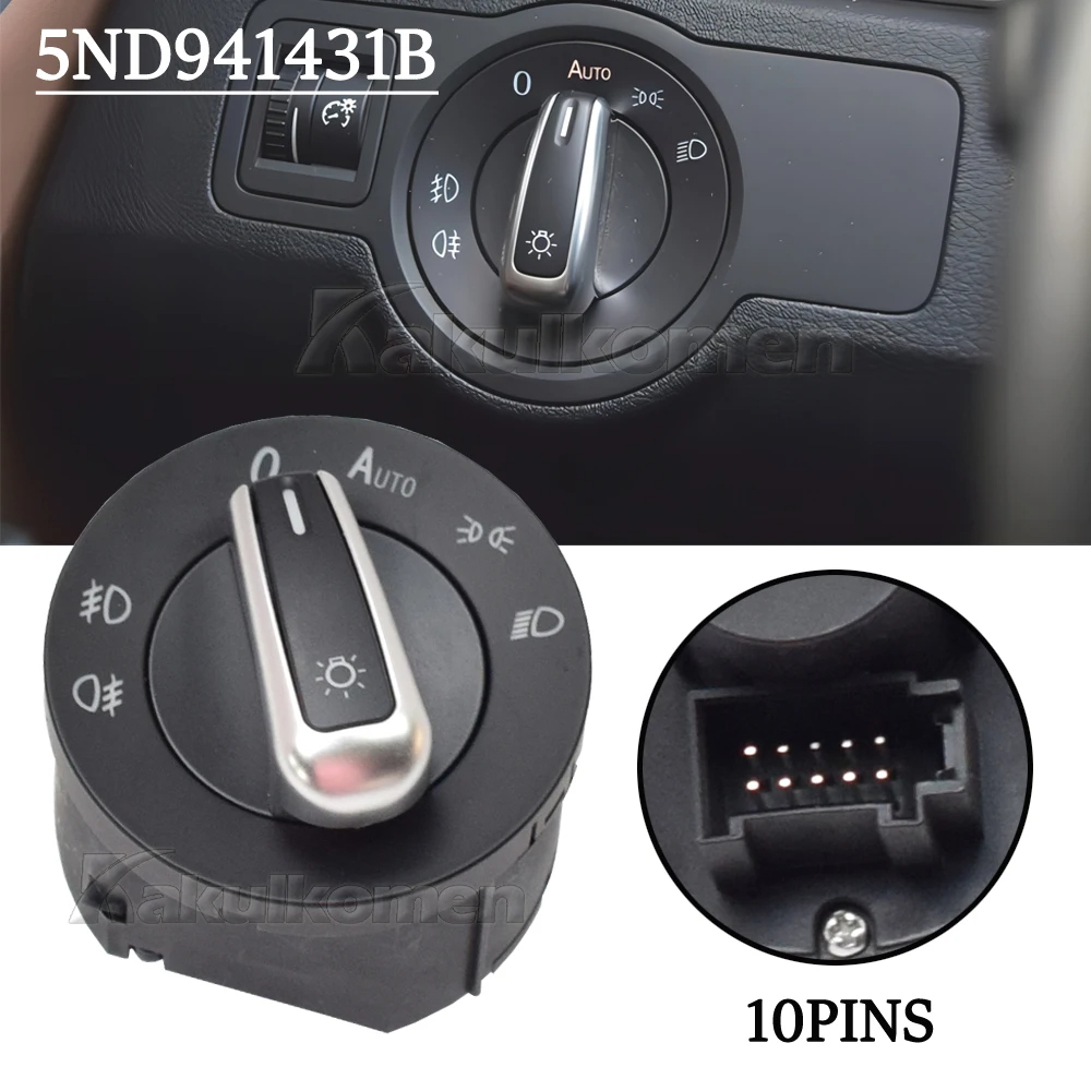 Car Headlight Fog Light Switch Suitable for Volkswagen Golf Jetta MK6 ...