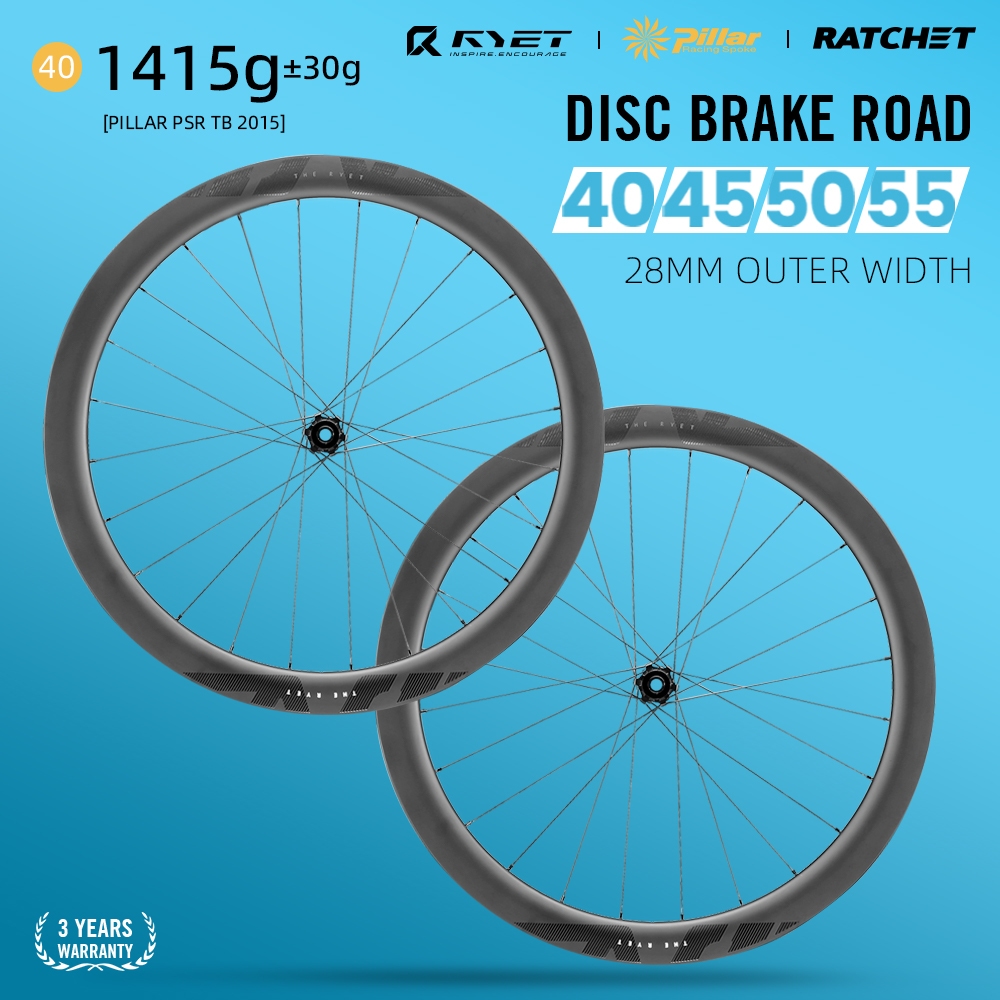 2025 RYET Carbon Wheels Disc Brake 700C Road Bike Wheelset 36T Ratchet ...