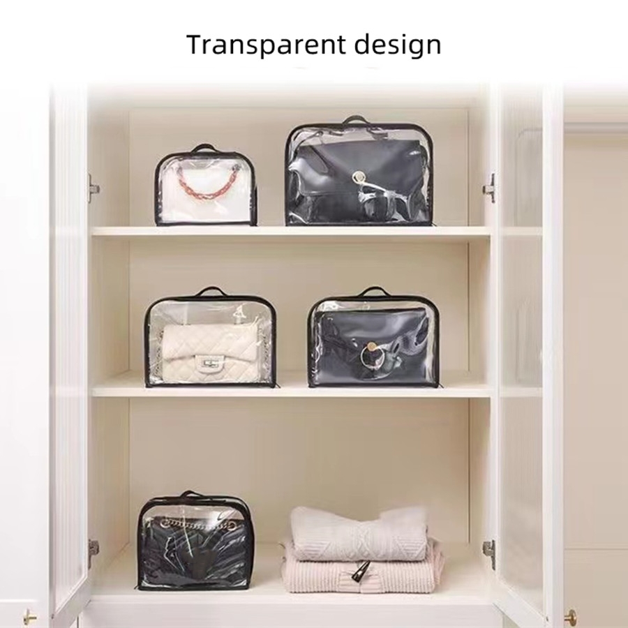 PVC Dust-proof Storage Bag Transparent Luxury Women Men Handbag Tote ...
