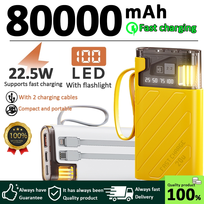 Original Power banks 80000mah Comes with 2 wires Digital Display ...