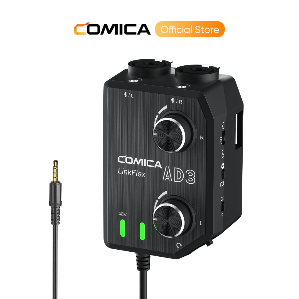 COMICA Linkflex AD3 2-Channel XLR Audio Mixer Preamp With Phantom Power (3.5mm/6.35mm) | Shopee ...