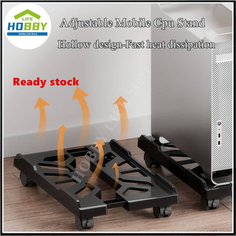 [ STOCK IN MY] Adjustable Mobile Cpu Stand Desktop Computer Host ...