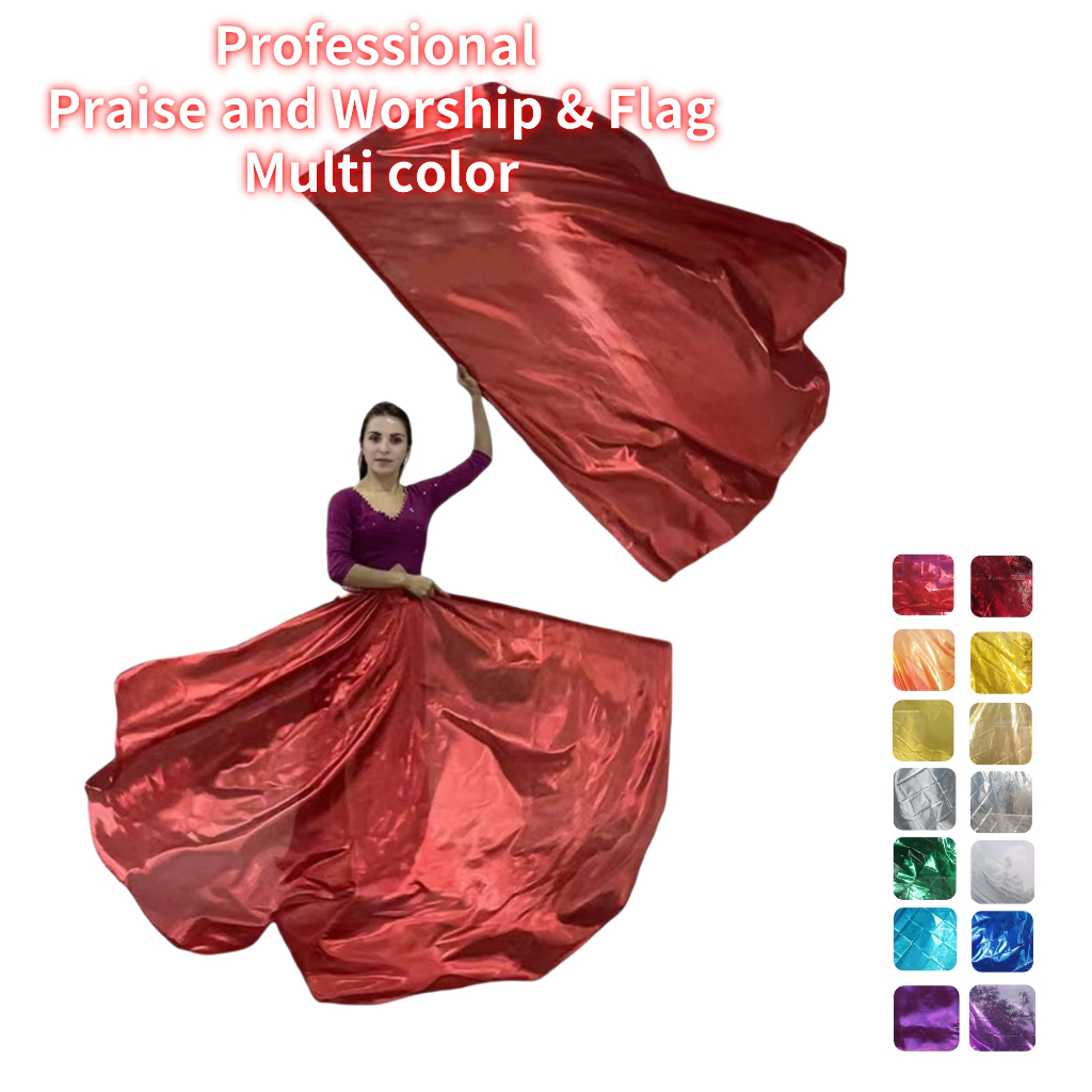 XTopDays|【Flag*2+Metal Rod*2】75inch Paise Dance and Worship Flags Dance ...