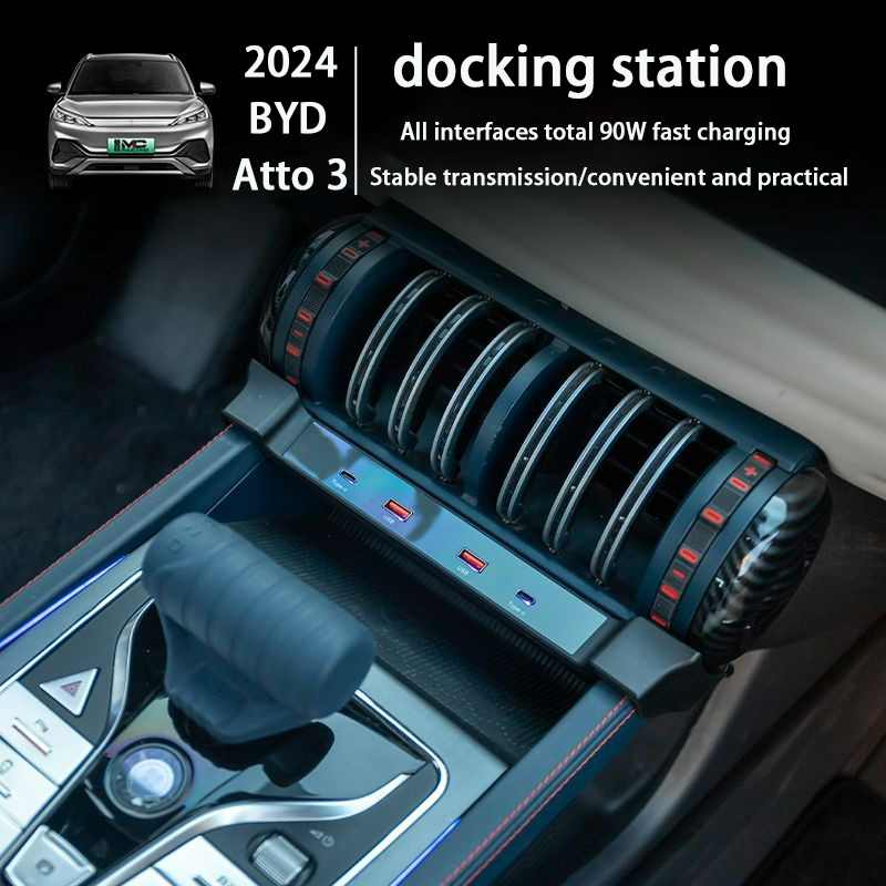For 2024 BYD Atto 3 USB Type-C Splitter Adapter Fast Charger Shunt Hub ...