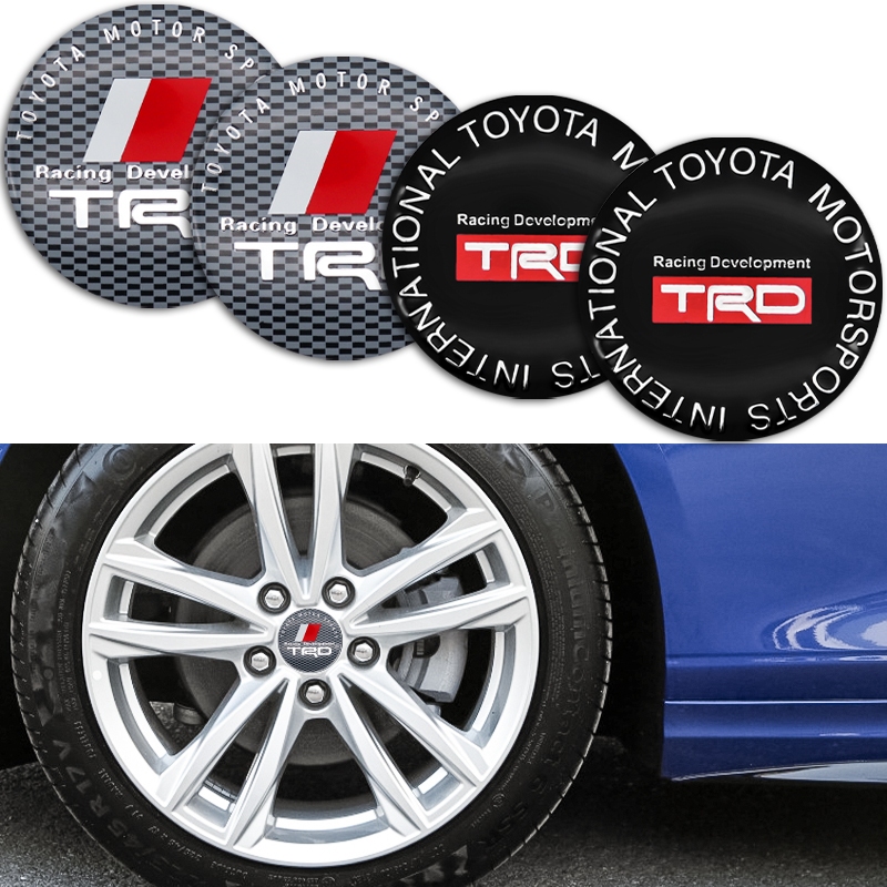 TRD Toyota 4pcs 56mm hub center car logo hub cap aluminum sticker for ...