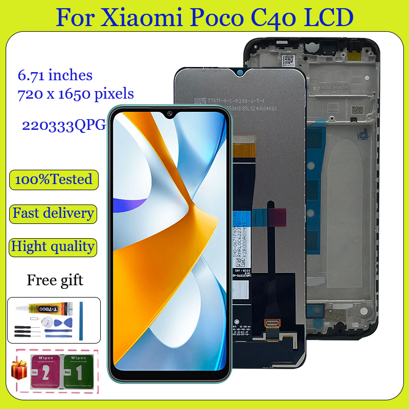 Original For Xiaomi Poco C40 LCD Display Touch Screen With Frame ...