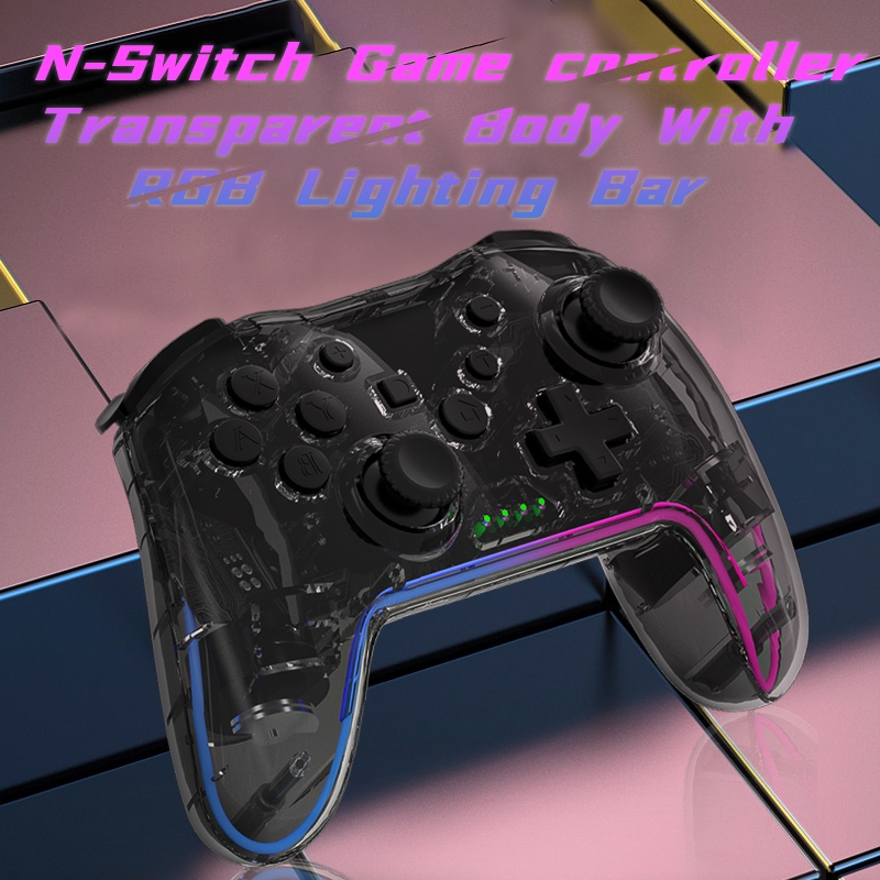 N-Switch Transparent Six Axis Gyroscope with RGB Breathing Lamp Ultimate Wireless Gaming ...