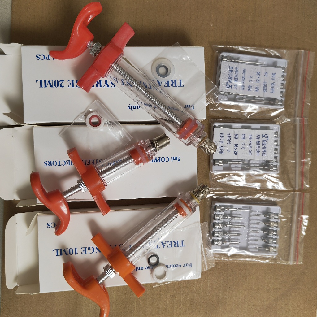 Plastic Steel Copper Head Animal Syringe 5/10/20ML Syringe 10pcs ...