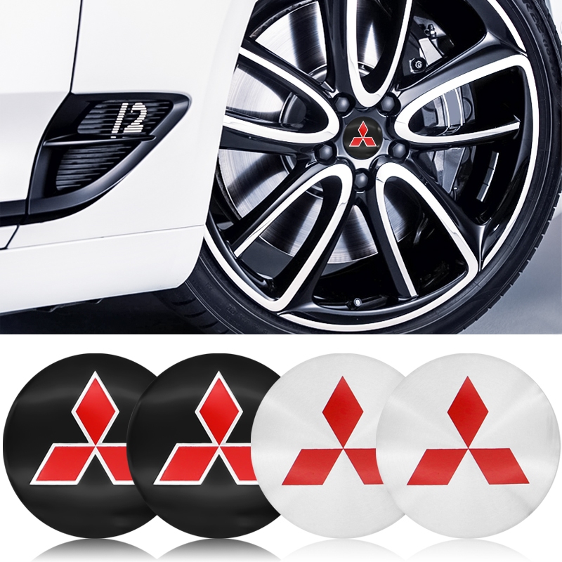 Mitsubishi 4Pcs 56mm car wheel center logo aluminum sticker for ...