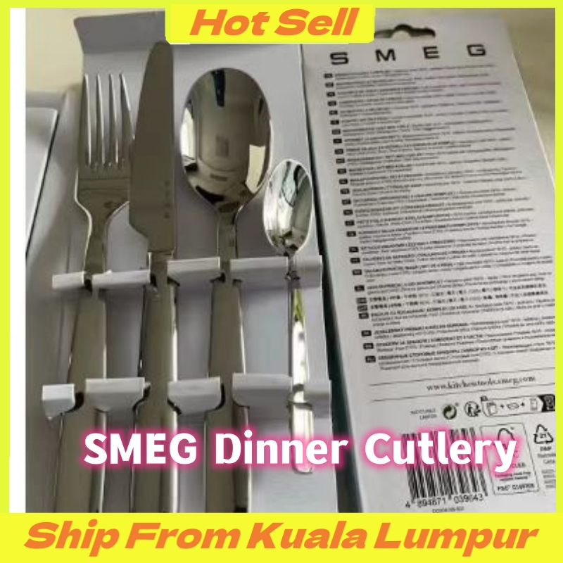 SMEG Dinner Cutlery 4-piece set spoon and fork set Stainless Steel 4 ...