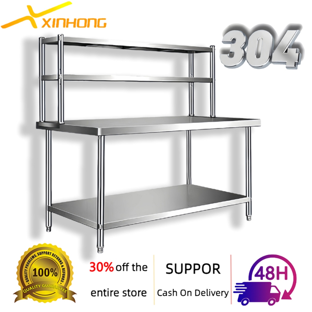 2-layer Table 304 Stainless steel rack Easy to clean console new ...
