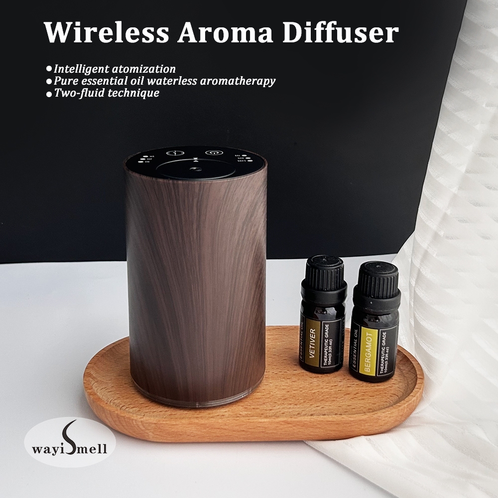 WoodGrain Wireless Aroma Diffuser Essential Oil Nebulizer Aromatherapy ...