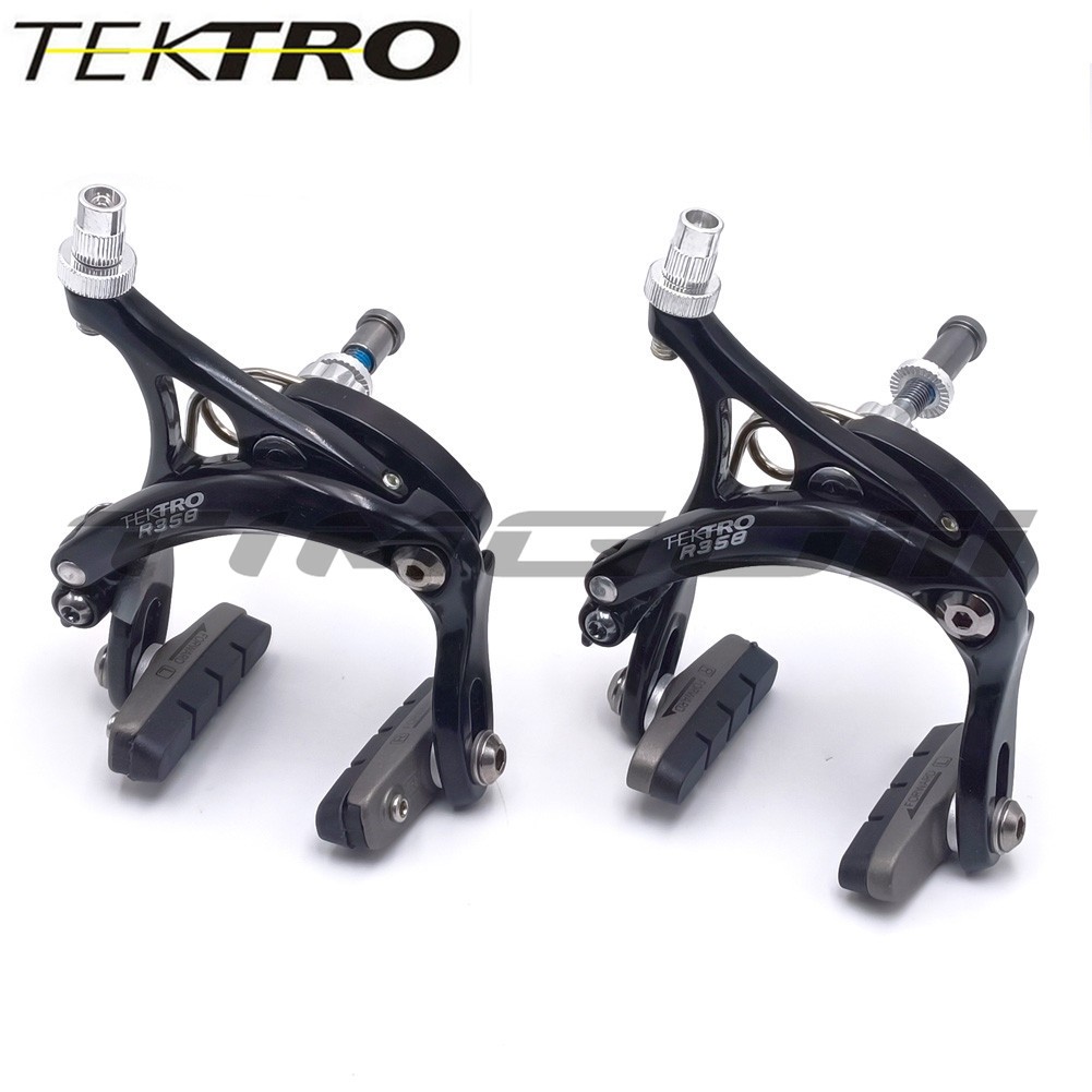 Tektro R358 Road Bike Long Reach Dual Pivot C-Brake Rim Brake Caliper Cartridge Brake Shoe ...
