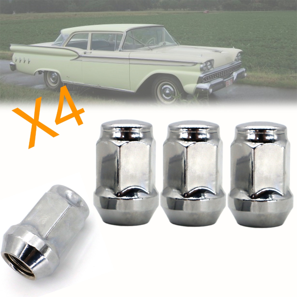 4pcs 19/32mm Car Wheel Lug Nuts Chrome Steel For Ford Ranger Mustang GT ...