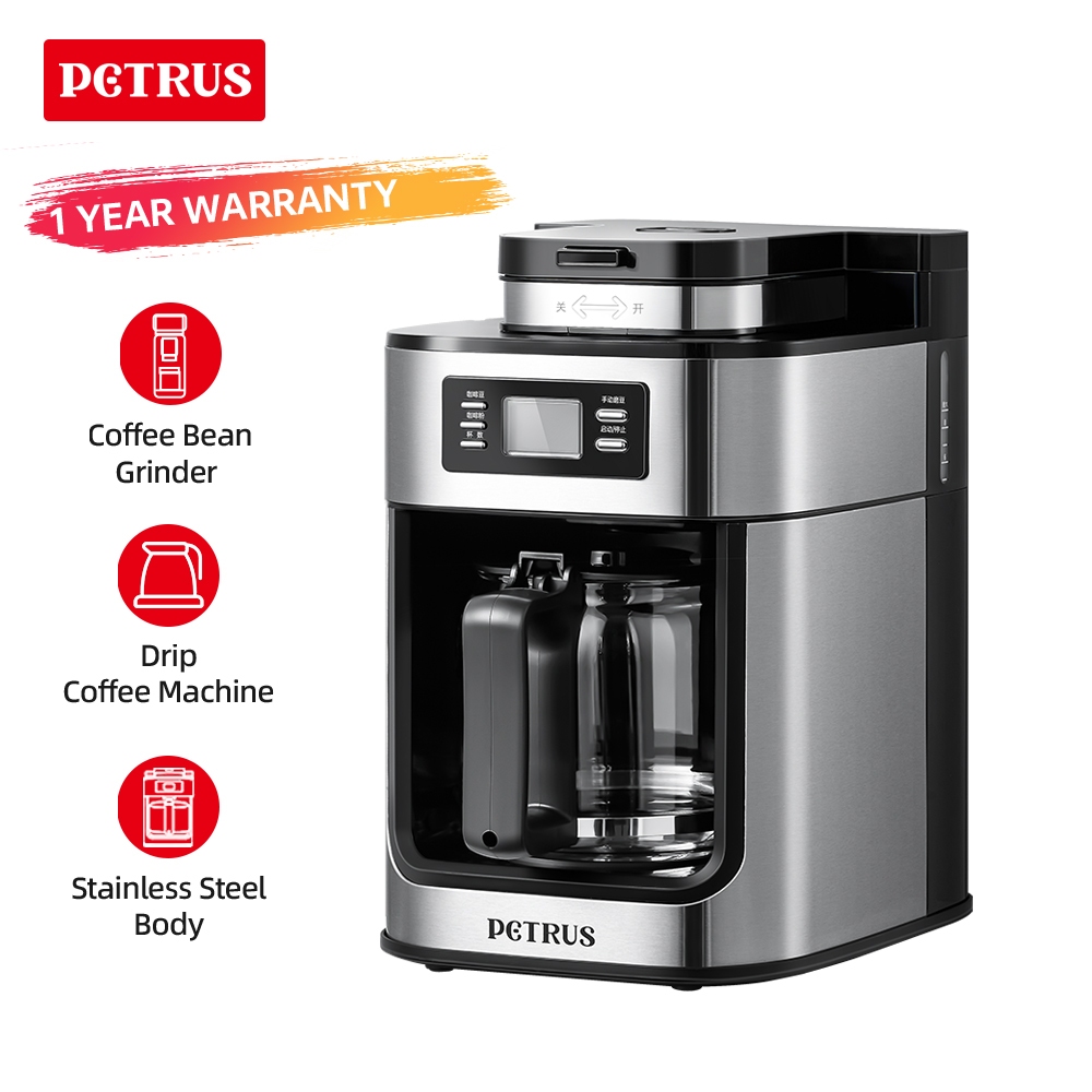 Petrus Auto Coffee Machine Coffee Bean Grinder & Drip Coffee Machine ...